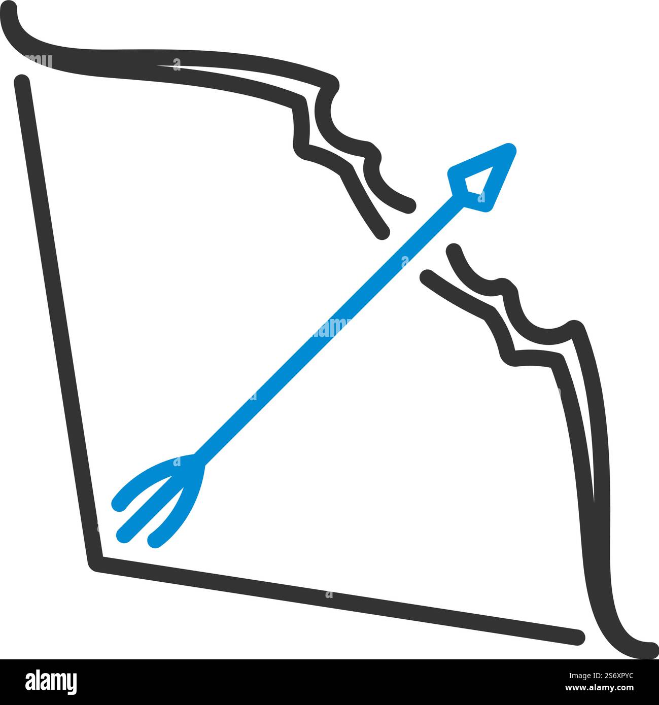 Icon Of Bow And Arrow. Editable Bold Outline With Color Fill Design ...