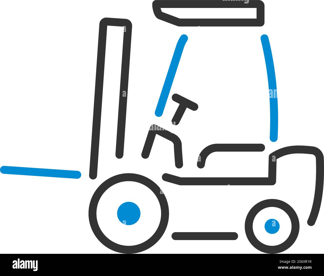 Warehouse Forklift Icon. Editable Bold Outline With Color Fill Design ...