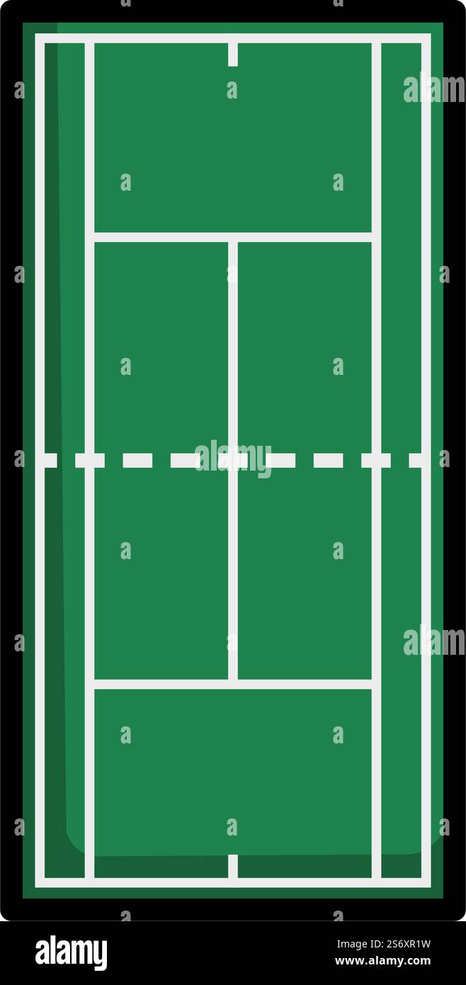 Tennis Field Mark Icon. Editable Bold Outline With Color Fill Design ...