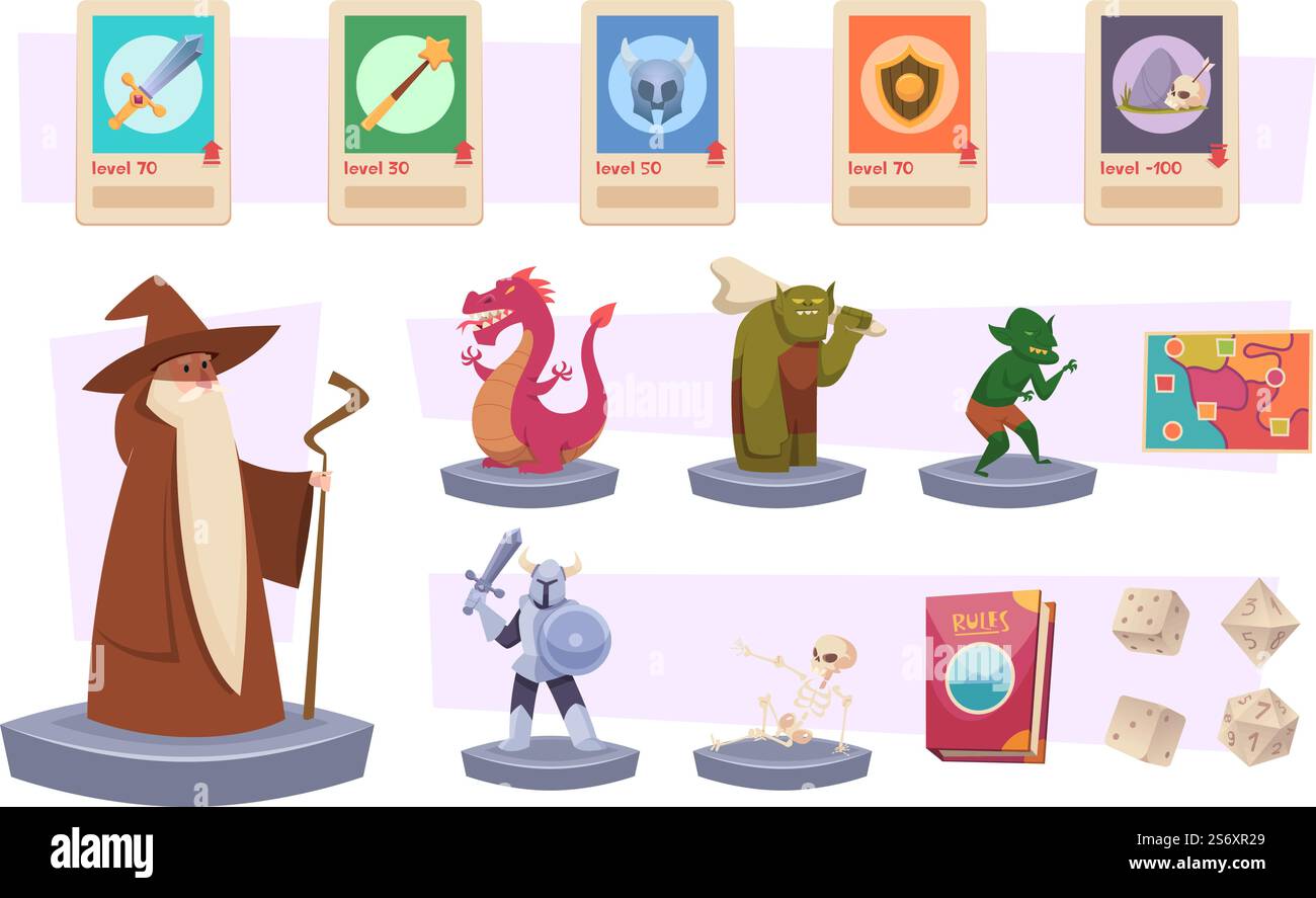 Gaming symbols. Dices for rpg role players symbols for adventure ...