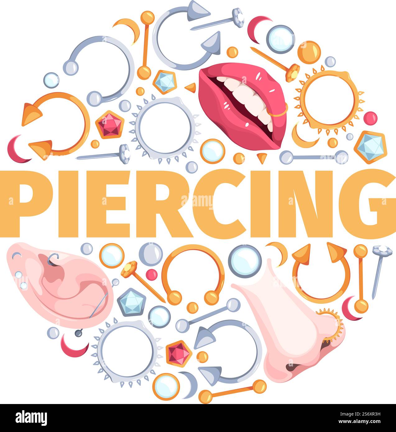 Round ear rings Stock Vector Images - Alamy