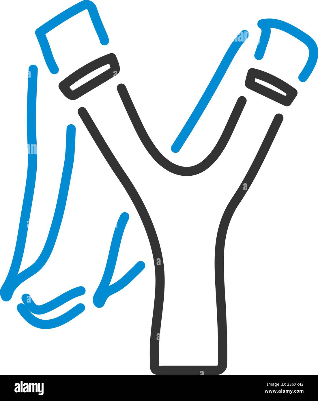 Icon Of Hunting Slingshot. Editable Bold Outline With Color Fill Design ...