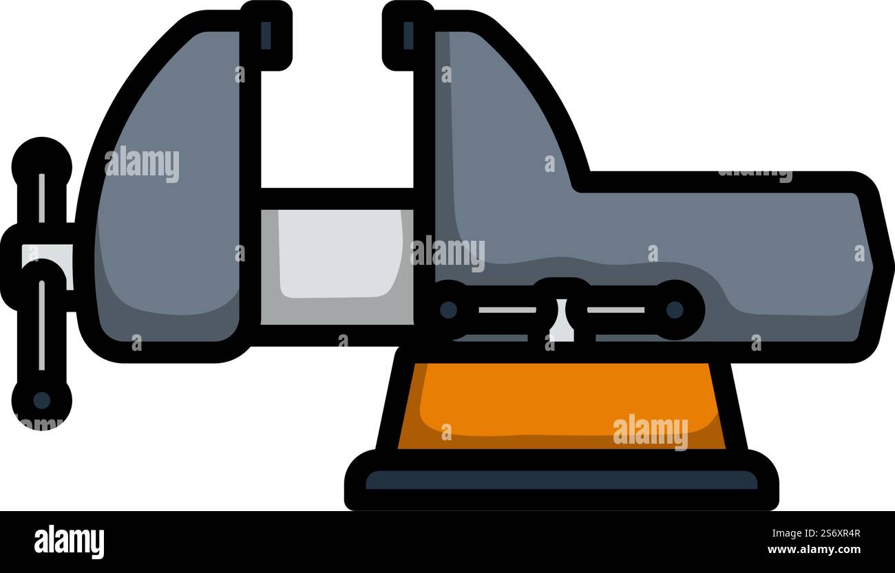 Icon Of Vise. Editable Bold Outline With Color Fill Design. Vector ...