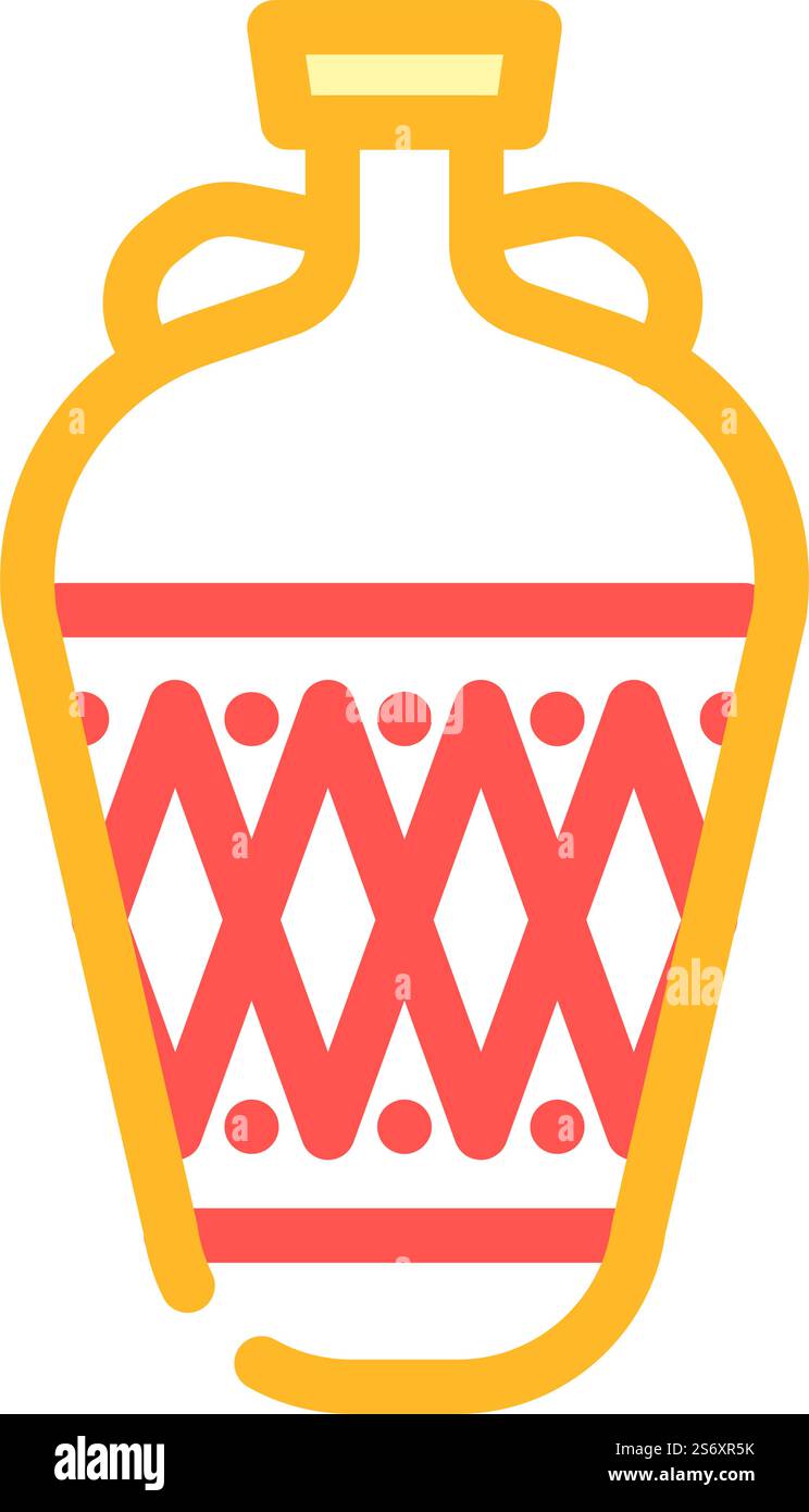aged amphora color icon vector. aged amphora sign. isolated symbol ...