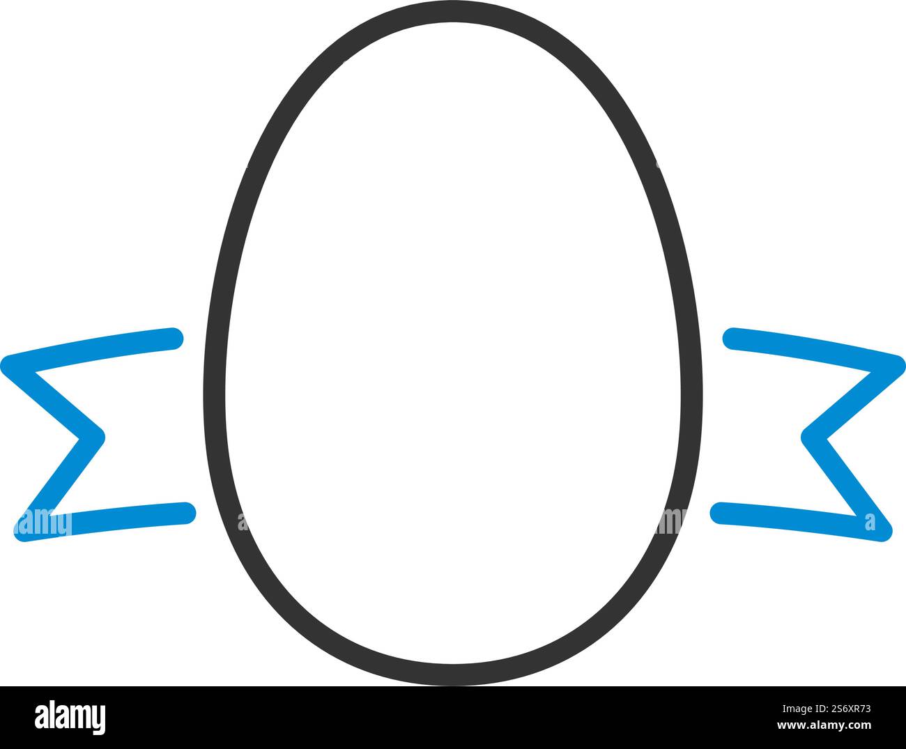 Easter Egg With Ribbon Icon. Editable Bold Outline With Color Fill ...
