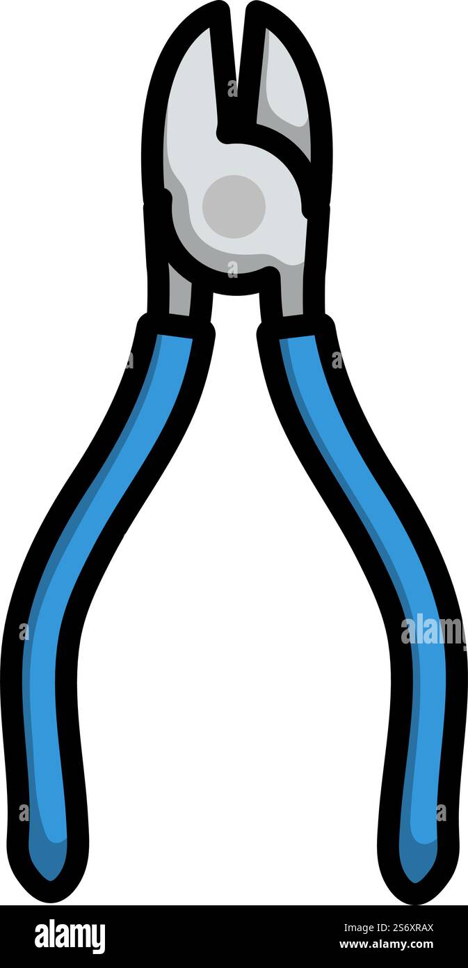 Icon Of Side Cutters. Editable Bold Outline With Color Fill Design ...