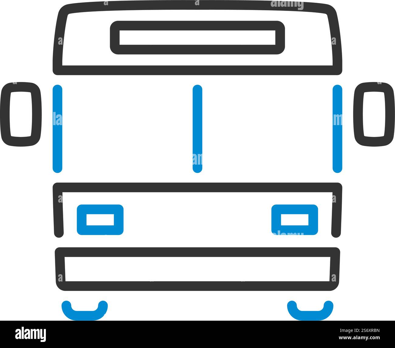 City Bus Icon. Editable Bold Outline With Color Fill Design. Vector ...
