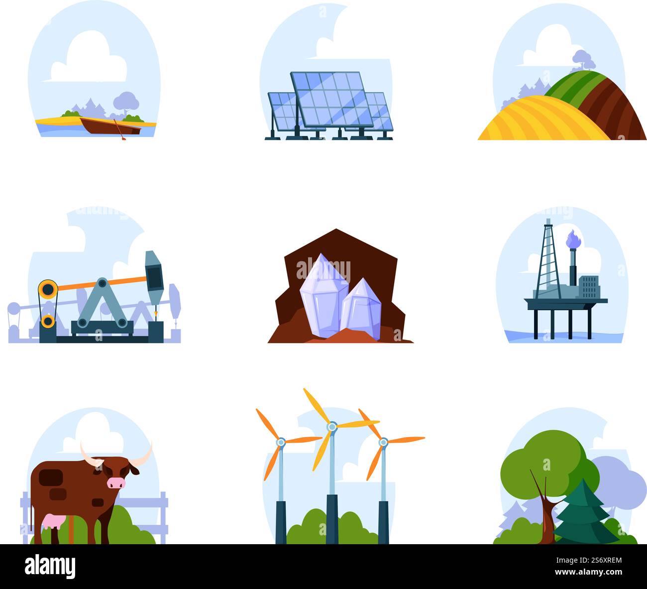 Natural resources. Gas oil energy from water underground mineral eco ...