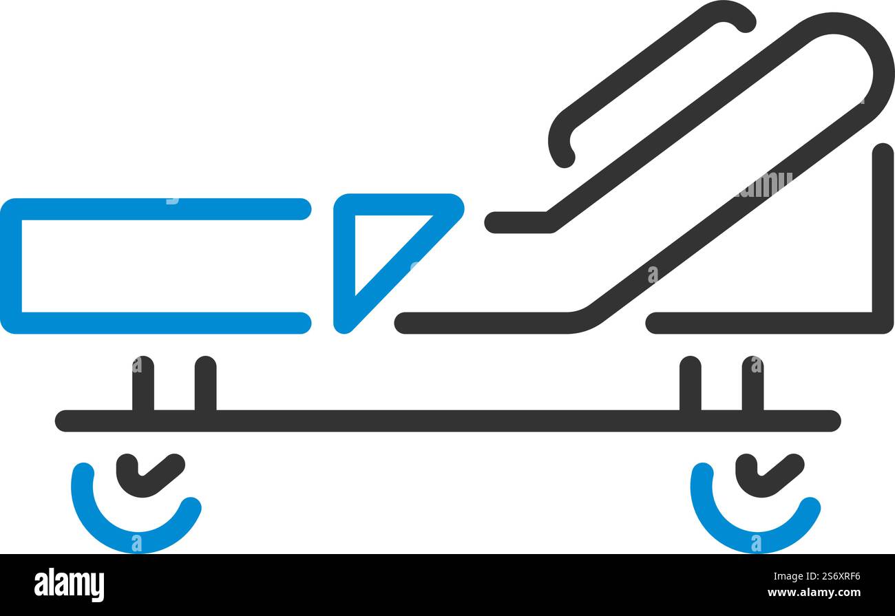 Hospital Bed Icon. Editable Bold Outline With Color Fill Design. Vector ...