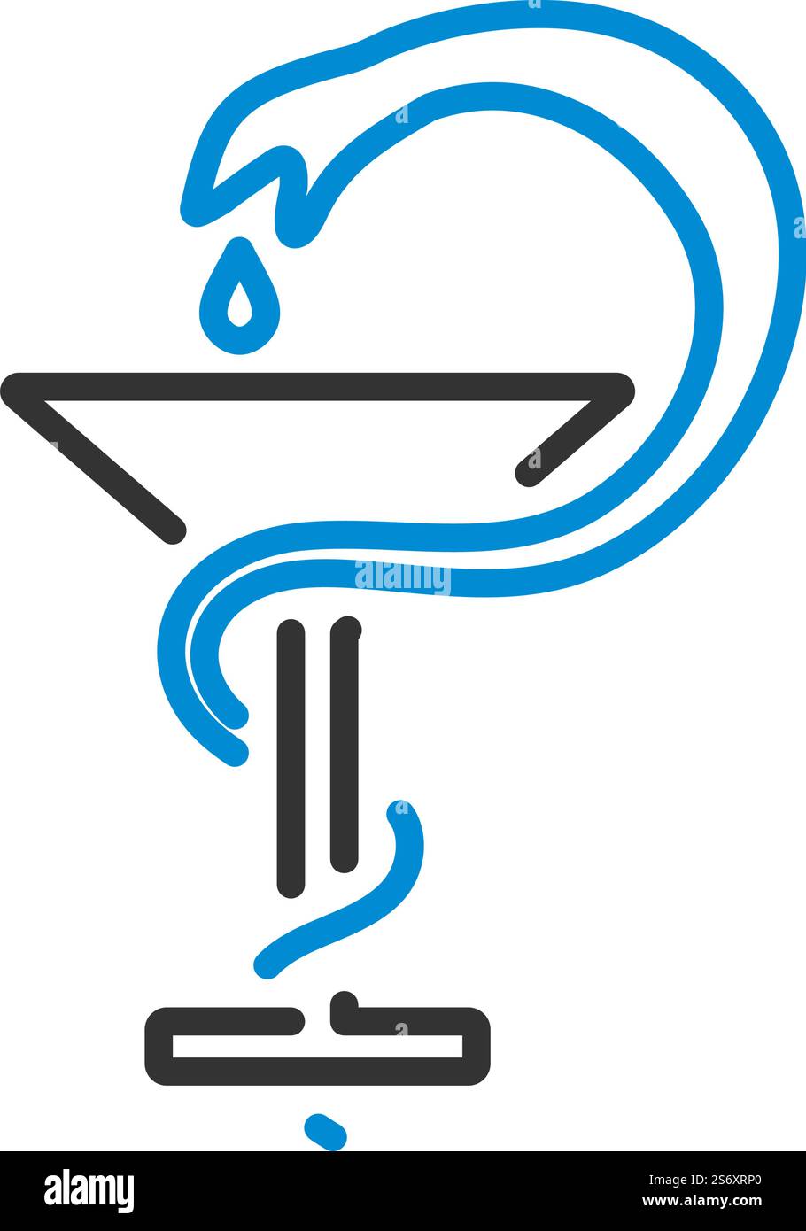 Medicine Sign With Snake And Glass Icon. Editable Bold Outline With ...