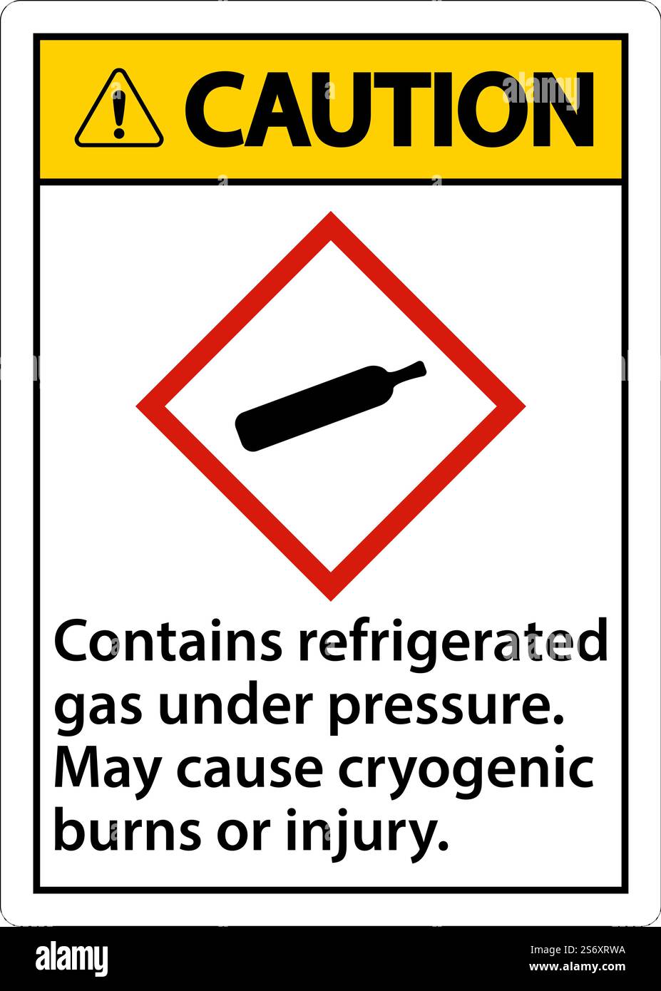 Caution Contains Refrigerated Gas Under Pressure GHS Sign Stock Vector ...
