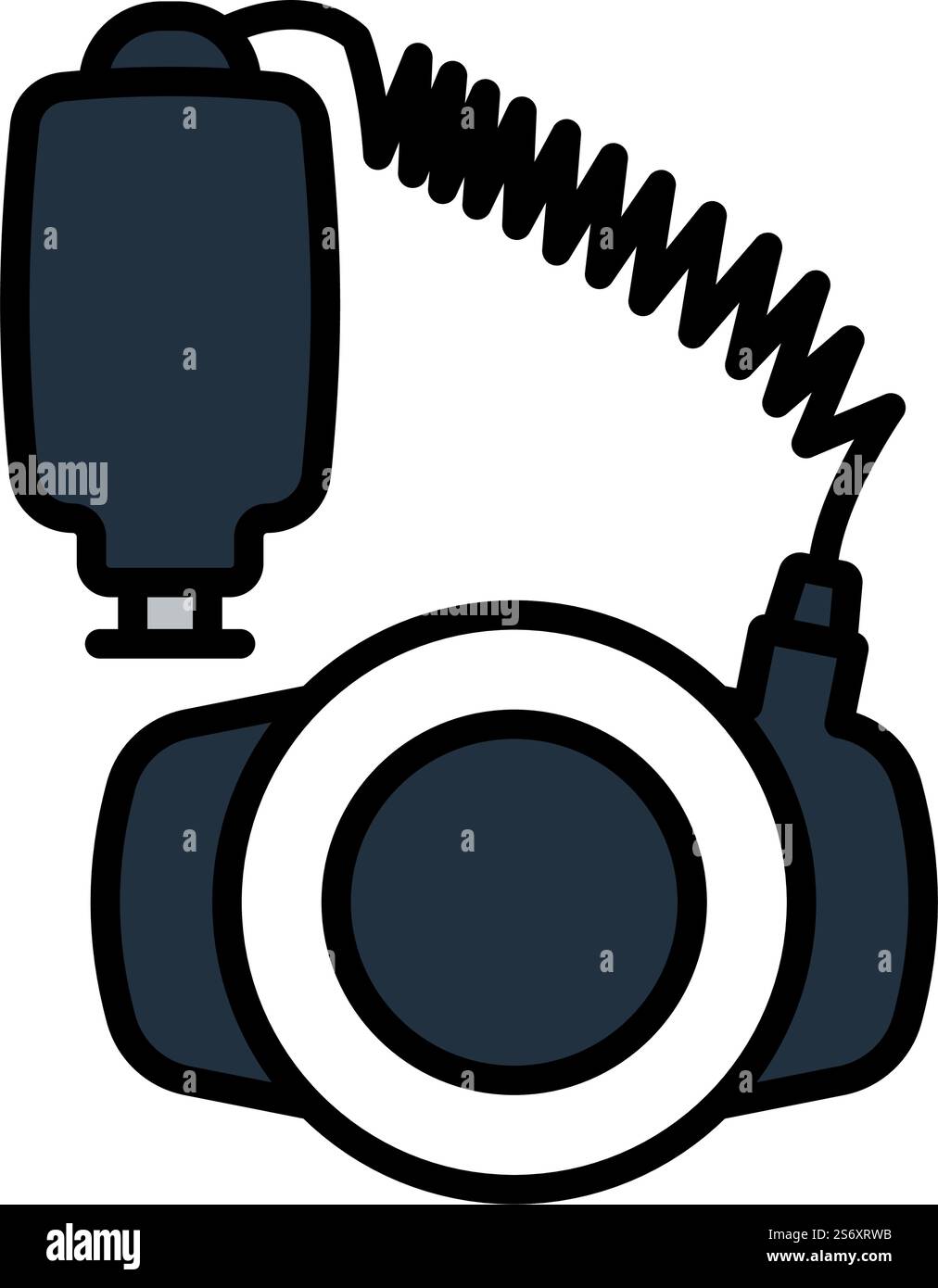 Icon Of Portable Circle Macro Flash. Editable Bold Outline With Color ...