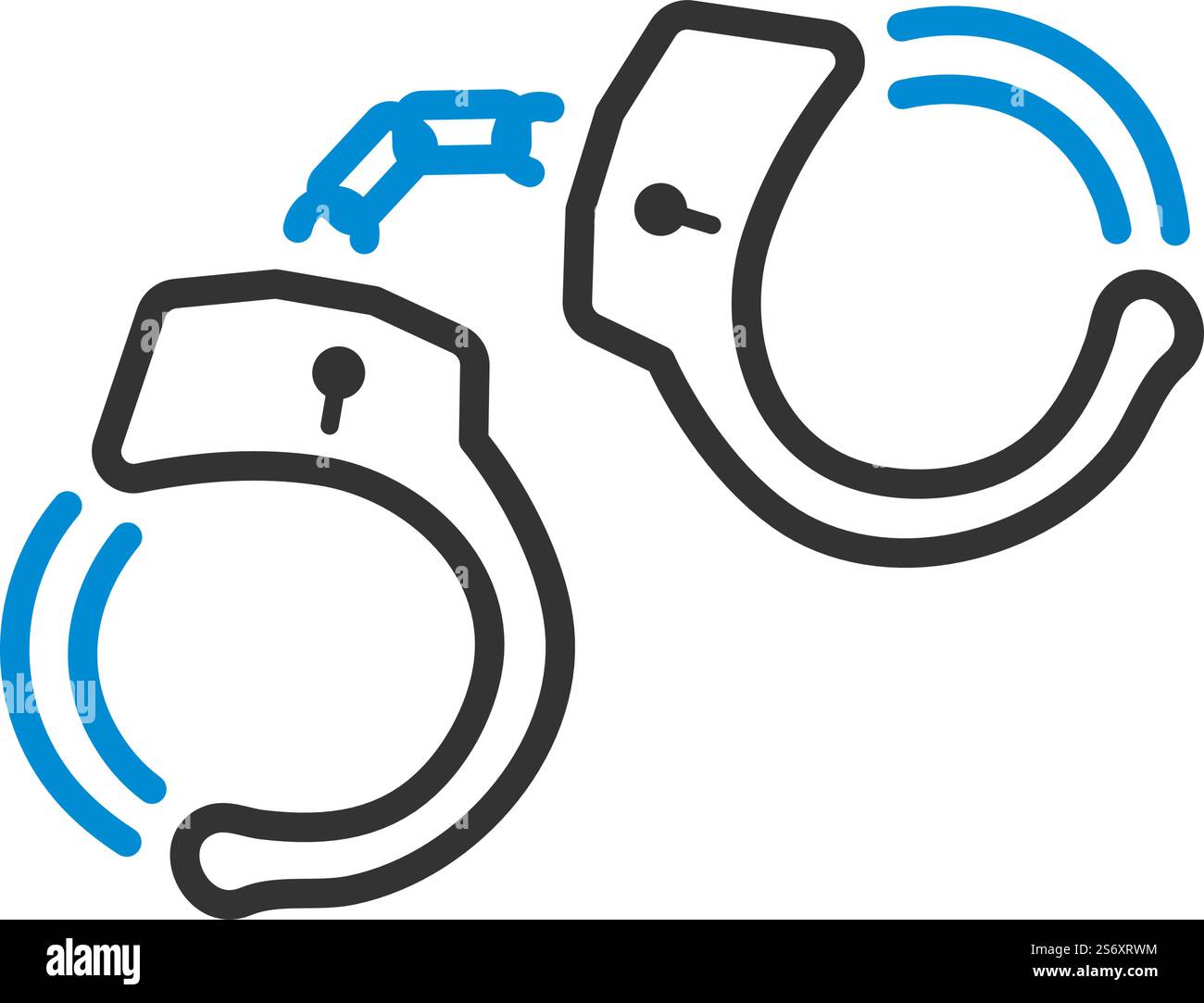Police Handcuff Icon. Editable Bold Outline With Color Fill Design ...