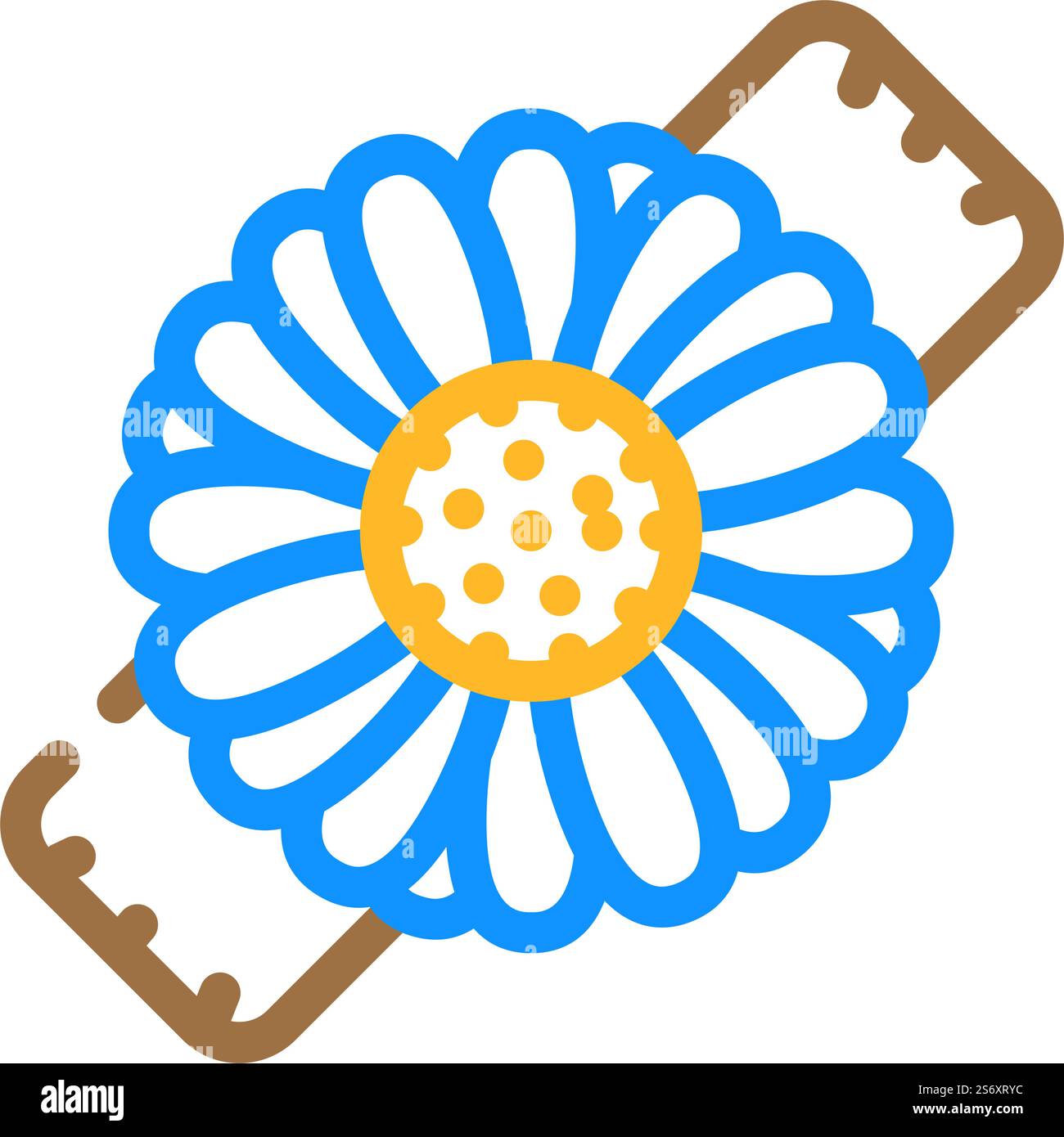 hair pin with chamomile ornament color icon vector. hair pin with ...