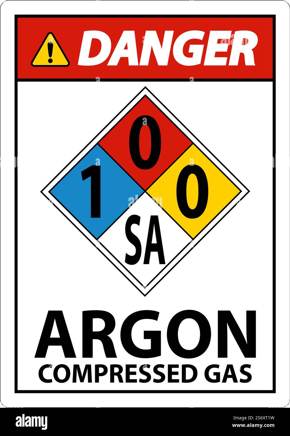 NFPA Danger Argon Compressed Gas 1-0-0-SA Sign Stock Vector Image & Art ...