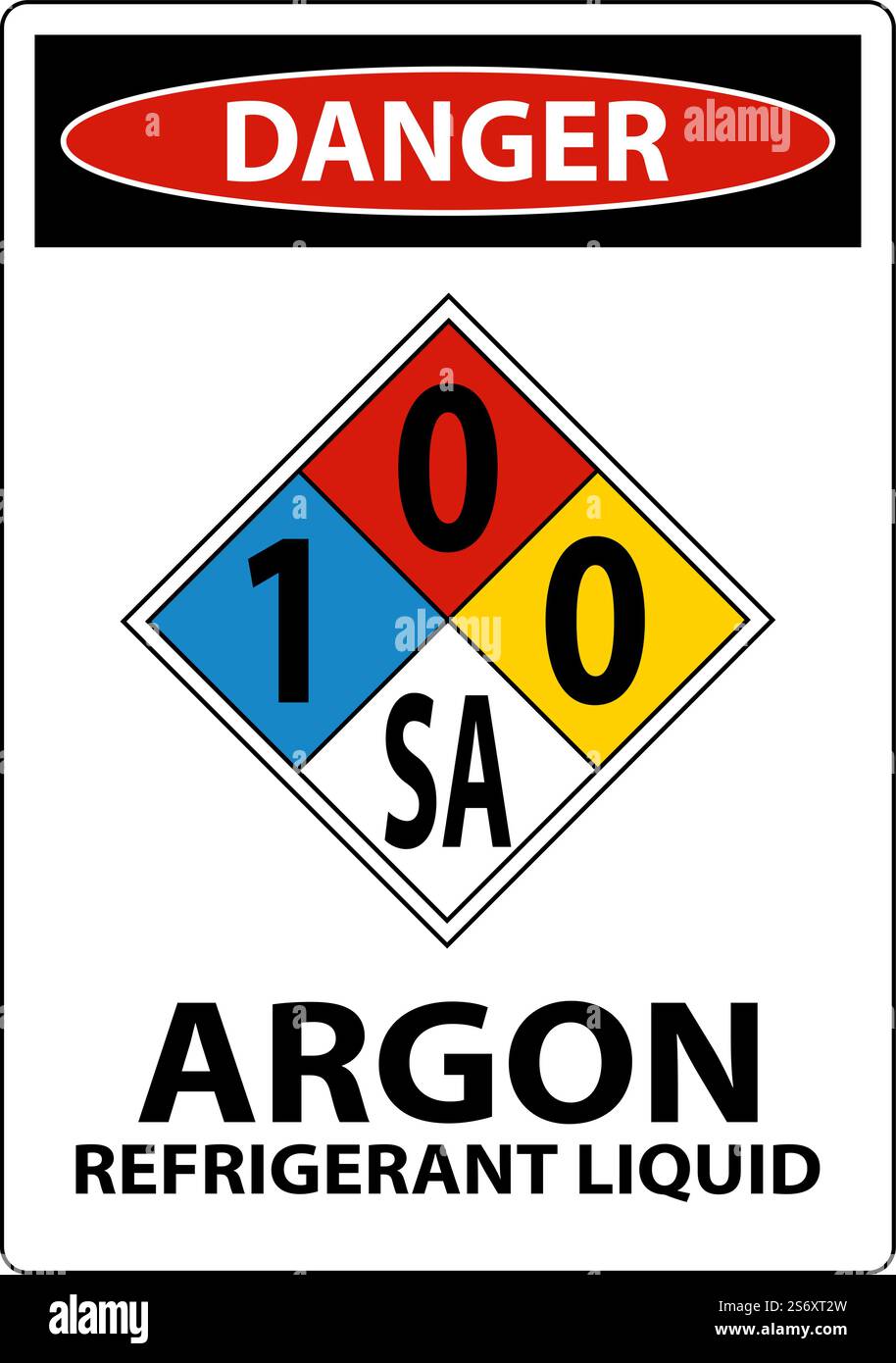 NFPA Warning Argon Refrigerant Liquid 1-0-0-SA Sign Stock Vector Image ...