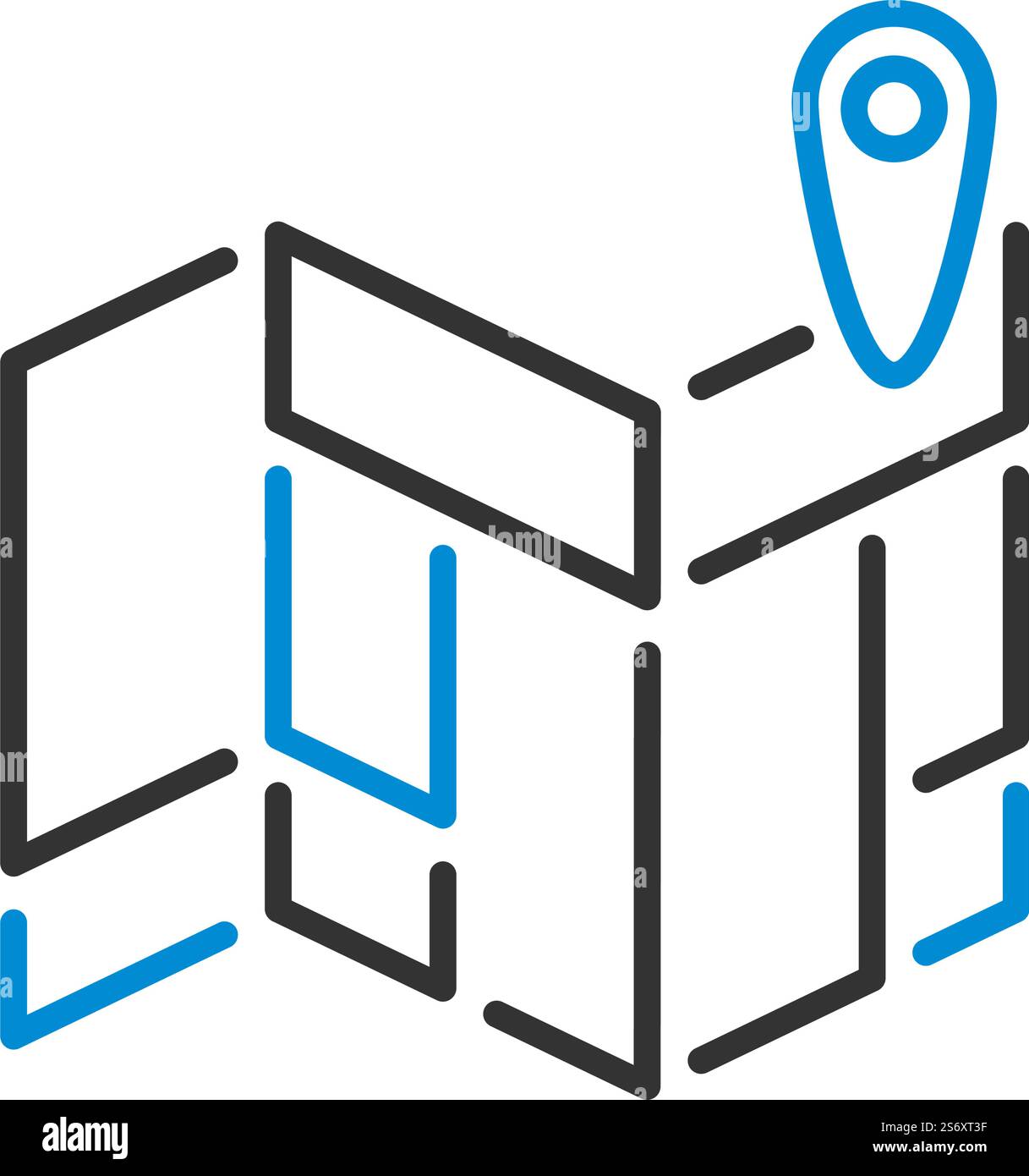 Icon Of Map Scheme. Editable Bold Outline With Color Fill Design ...