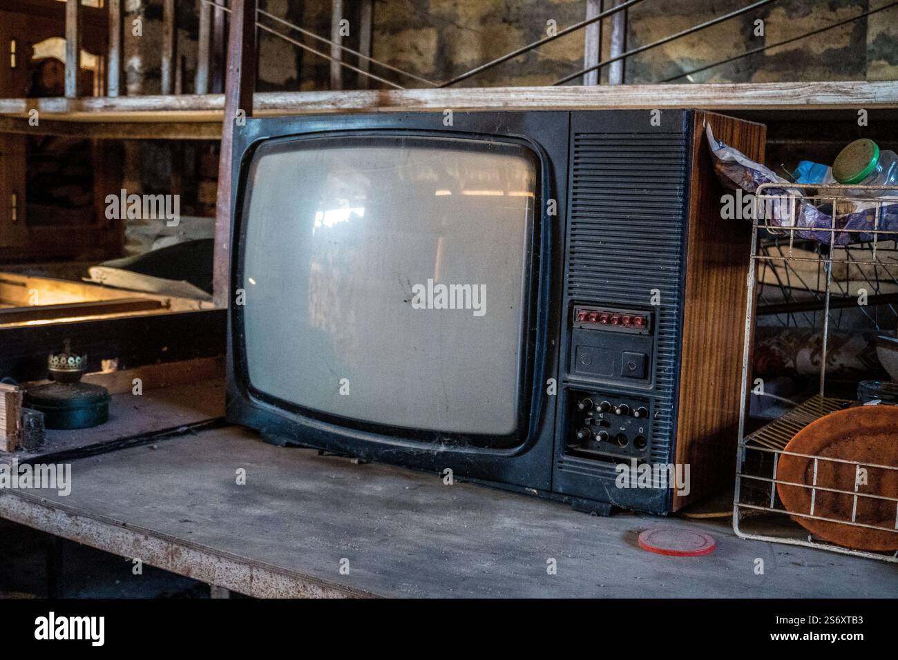 Photo of Old TV in a Warehouse, Rural Countryside Place Stock Photo - Alamy