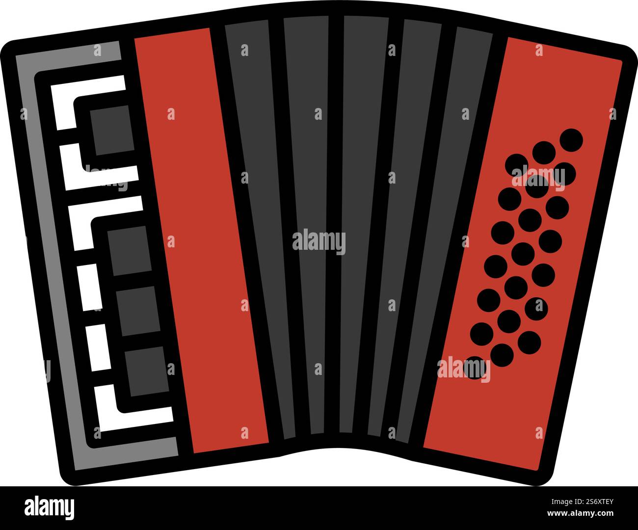 Accordion Icon. Editable Bold Outline With Color Fill Design. Vector ...