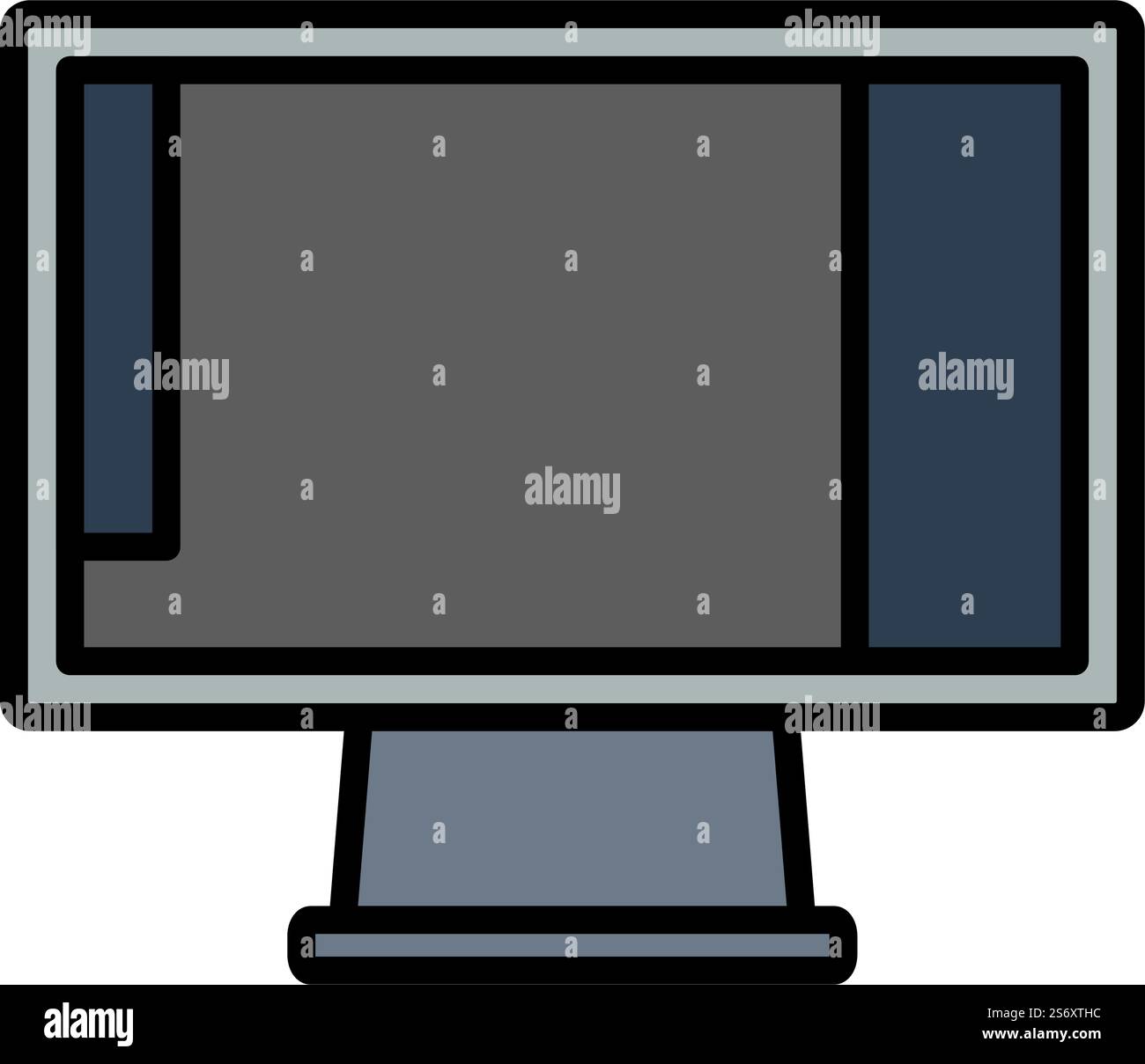 Icon Of Photo Editor On Monitor Screen. Editable Bold Outline With ...