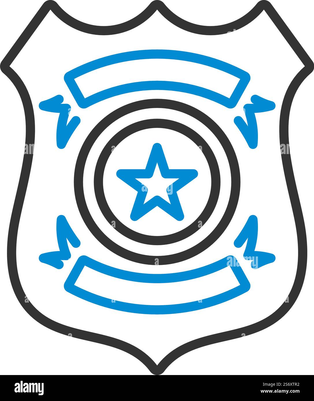 Police Badge Icon. Editable Bold Outline With Color Fill Design. Vector ...