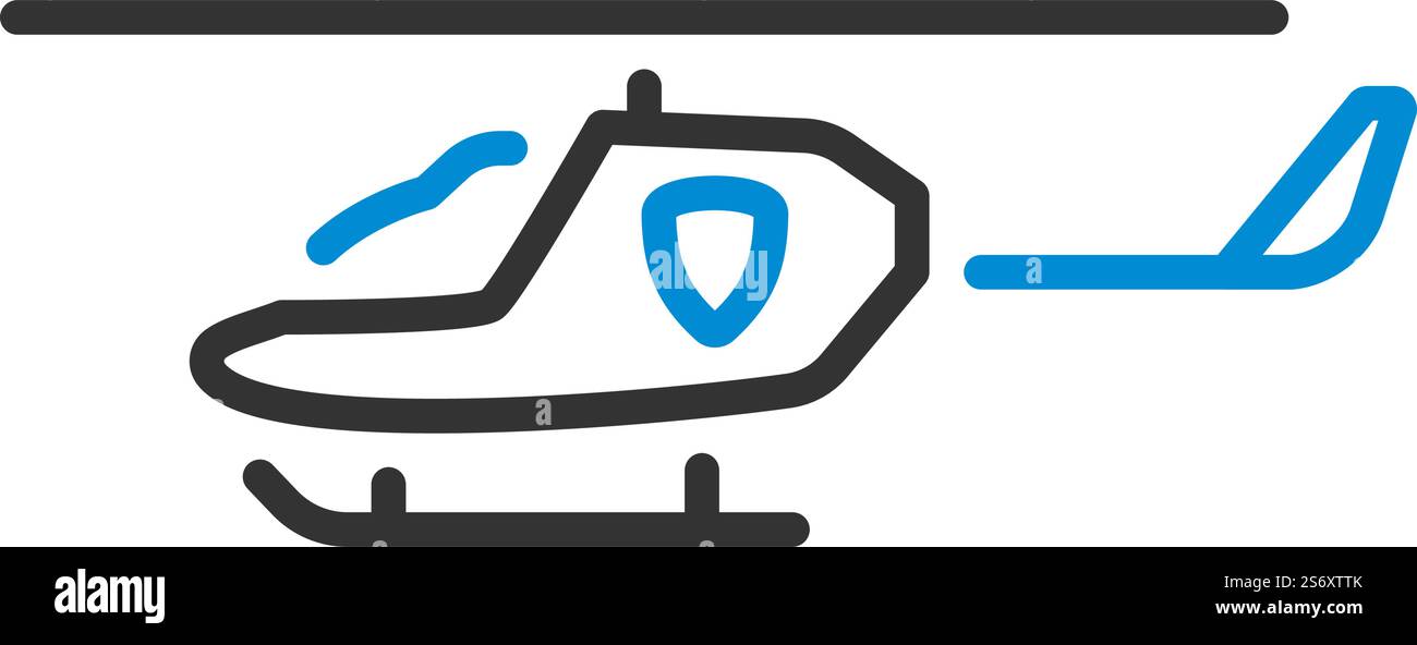 Police Helicopter Icon. Editable Bold Outline With Color Fill Design ...