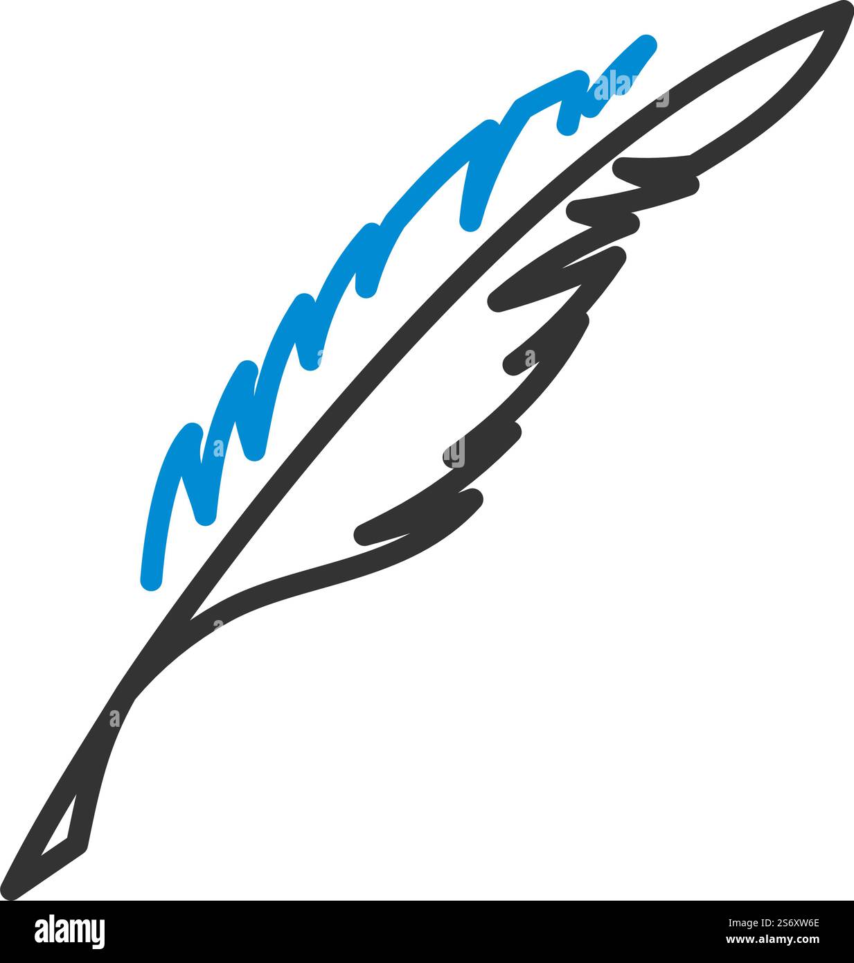 Writing Feather Icon. Editable Bold Outline With Color Fill Design ...