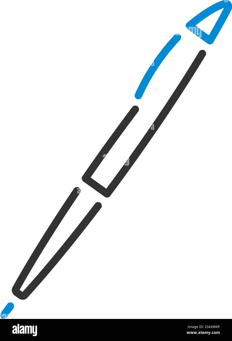 Pen Icon. Editable Bold Outline With Color Fill Design. Vector ...