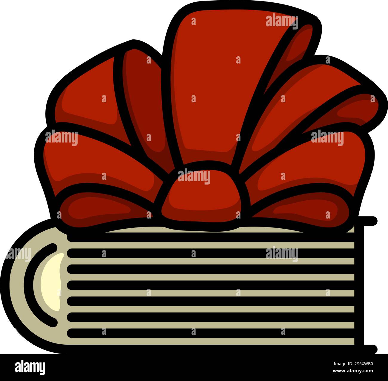 Book With Ribbon Bow Icon. Editable Bold Outline With Color Fill Design ...