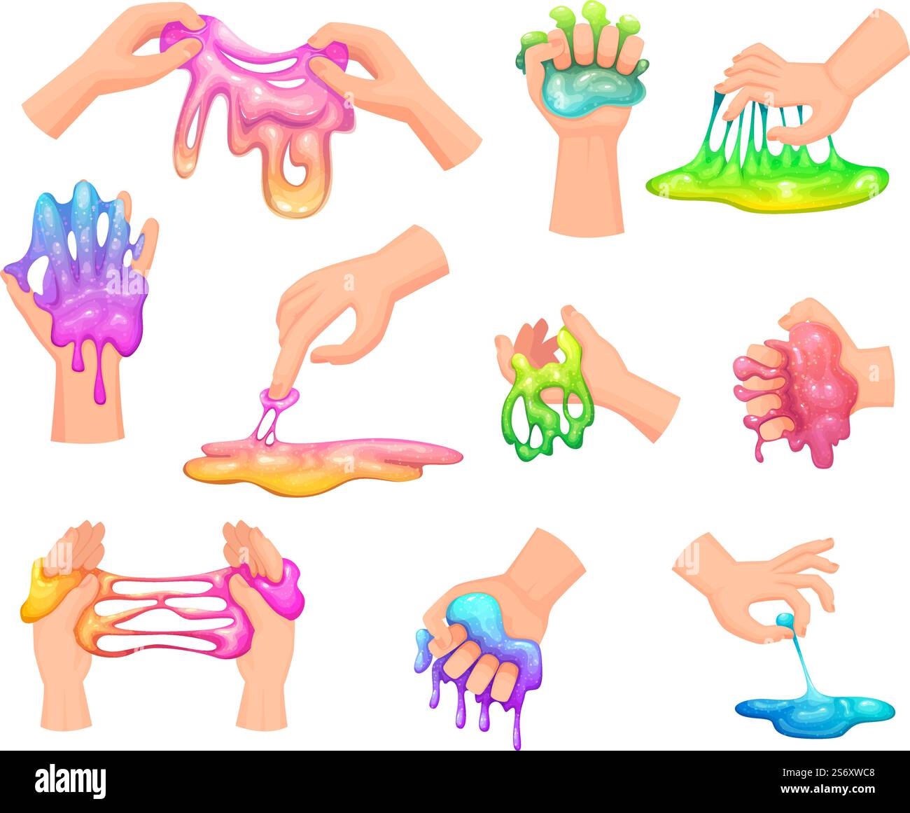 Green slimy toy in hands hi-res stock photography and images - Alamy