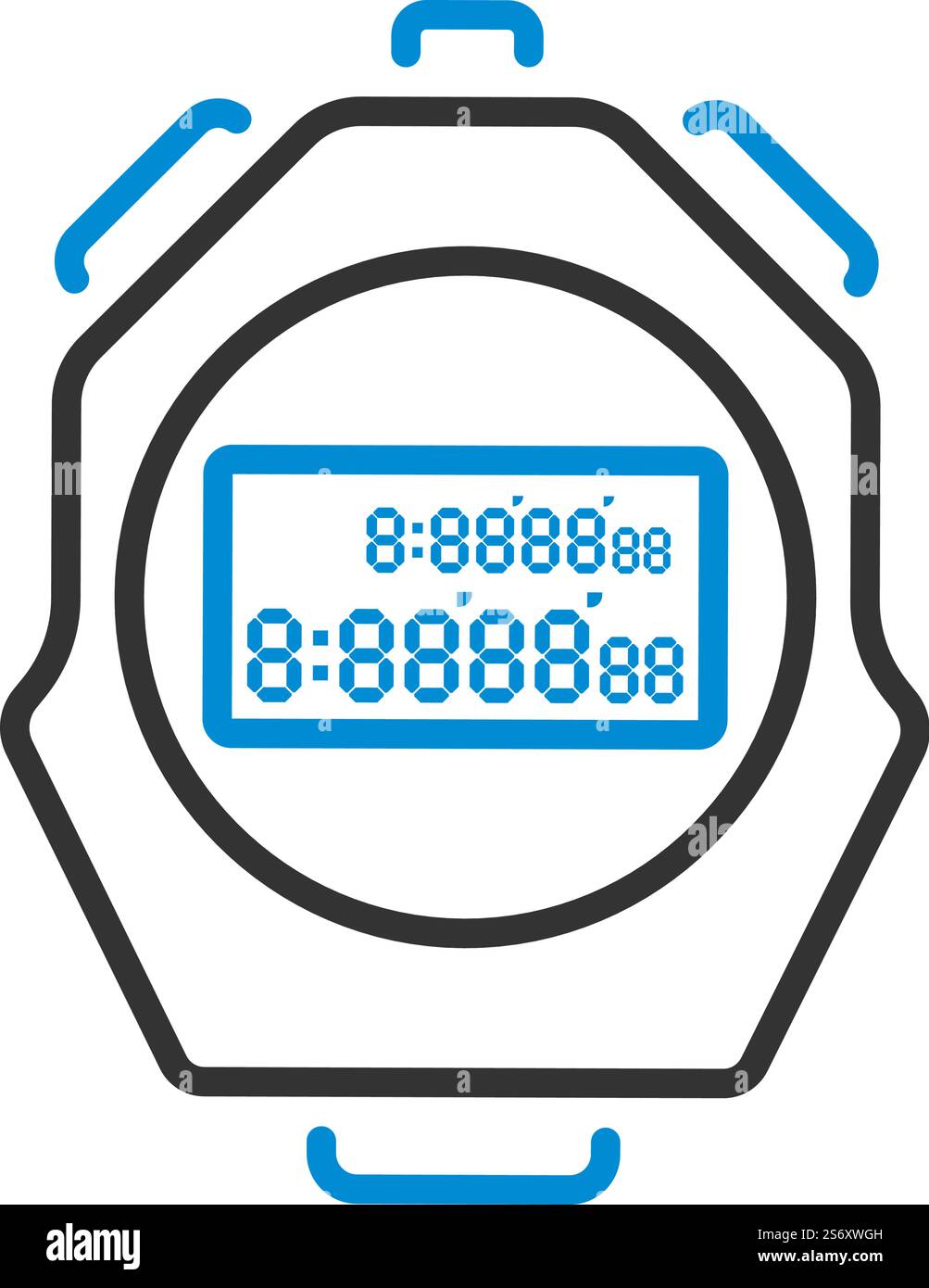Icon Of Stopwatch. Editable Bold Outline With Color Fill Design. Vector ...