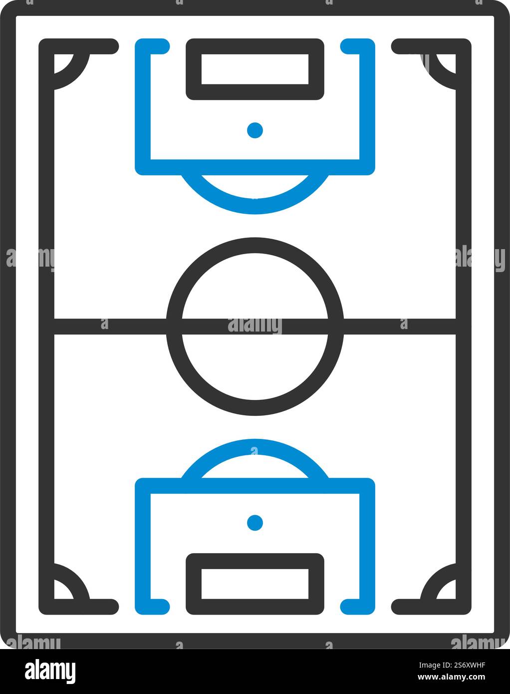 Icon Of Football Field. Editable Bold Outline With Color Fill Design ...