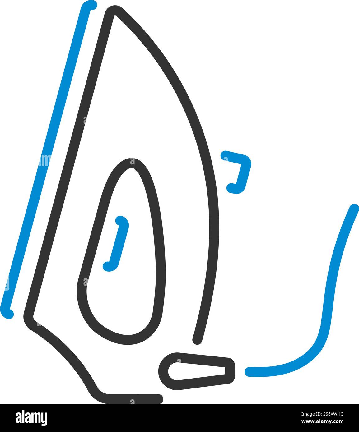 Steam Iron Icon. Editable Bold Outline With Color Fill Design. Vector ...