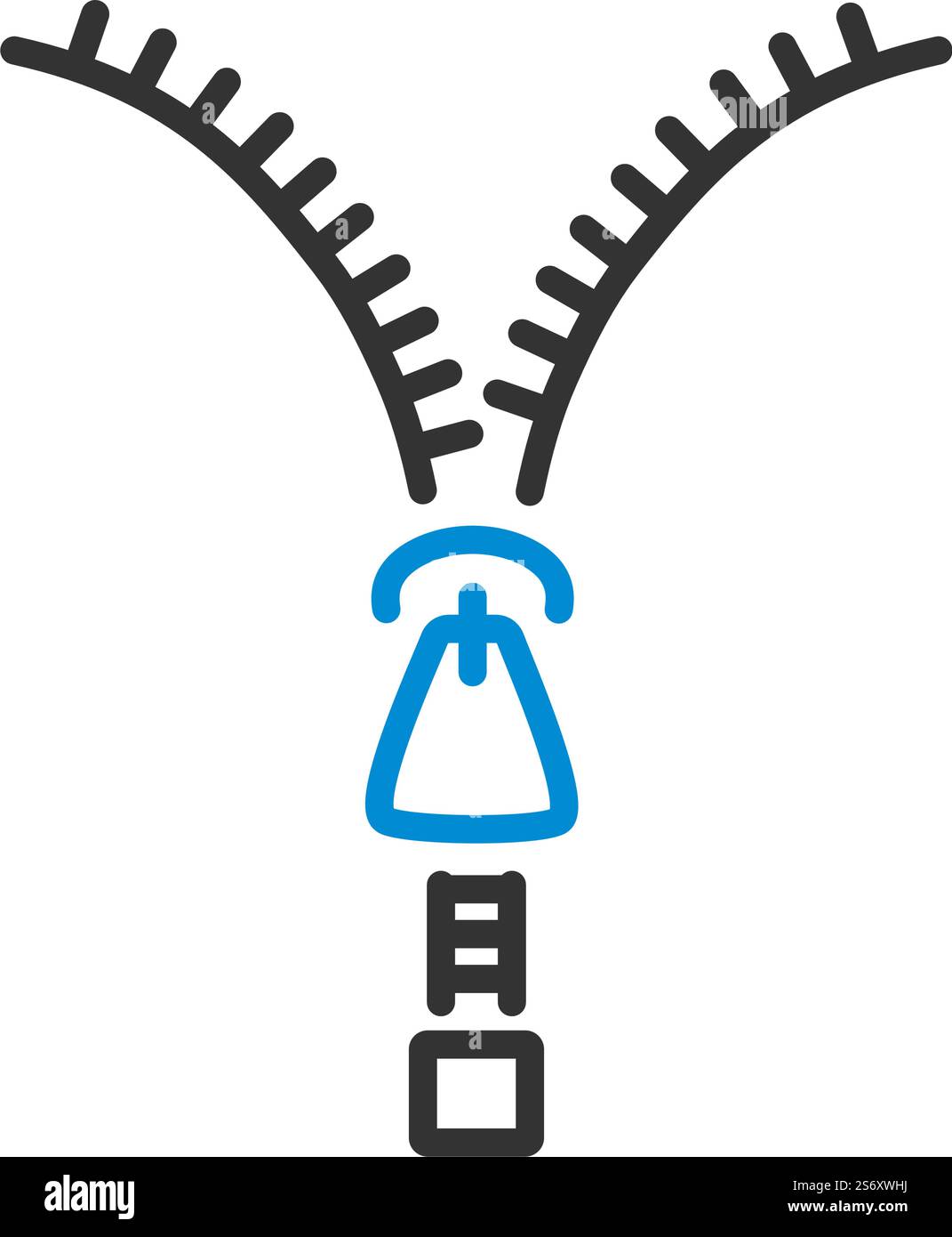Sewing Zip Line Icon. Editable Bold Outline With Color Fill Design ...