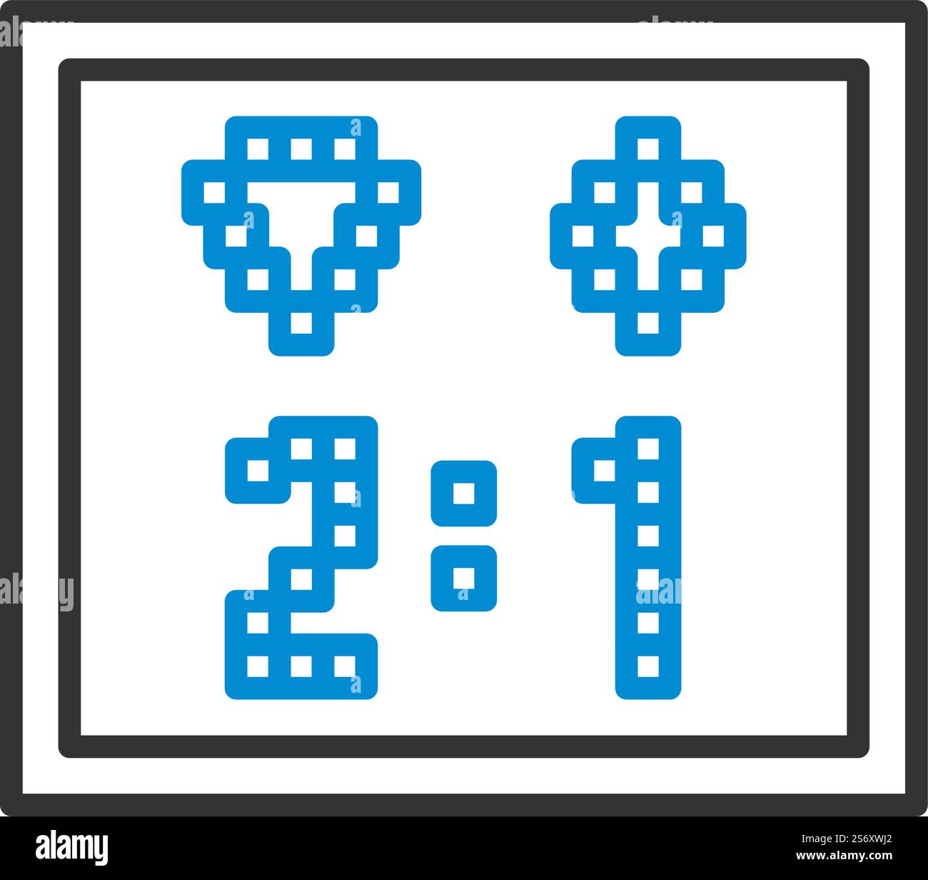 Icon Of Football Scoreboard. Editable Bold Outline With Color Fill ...