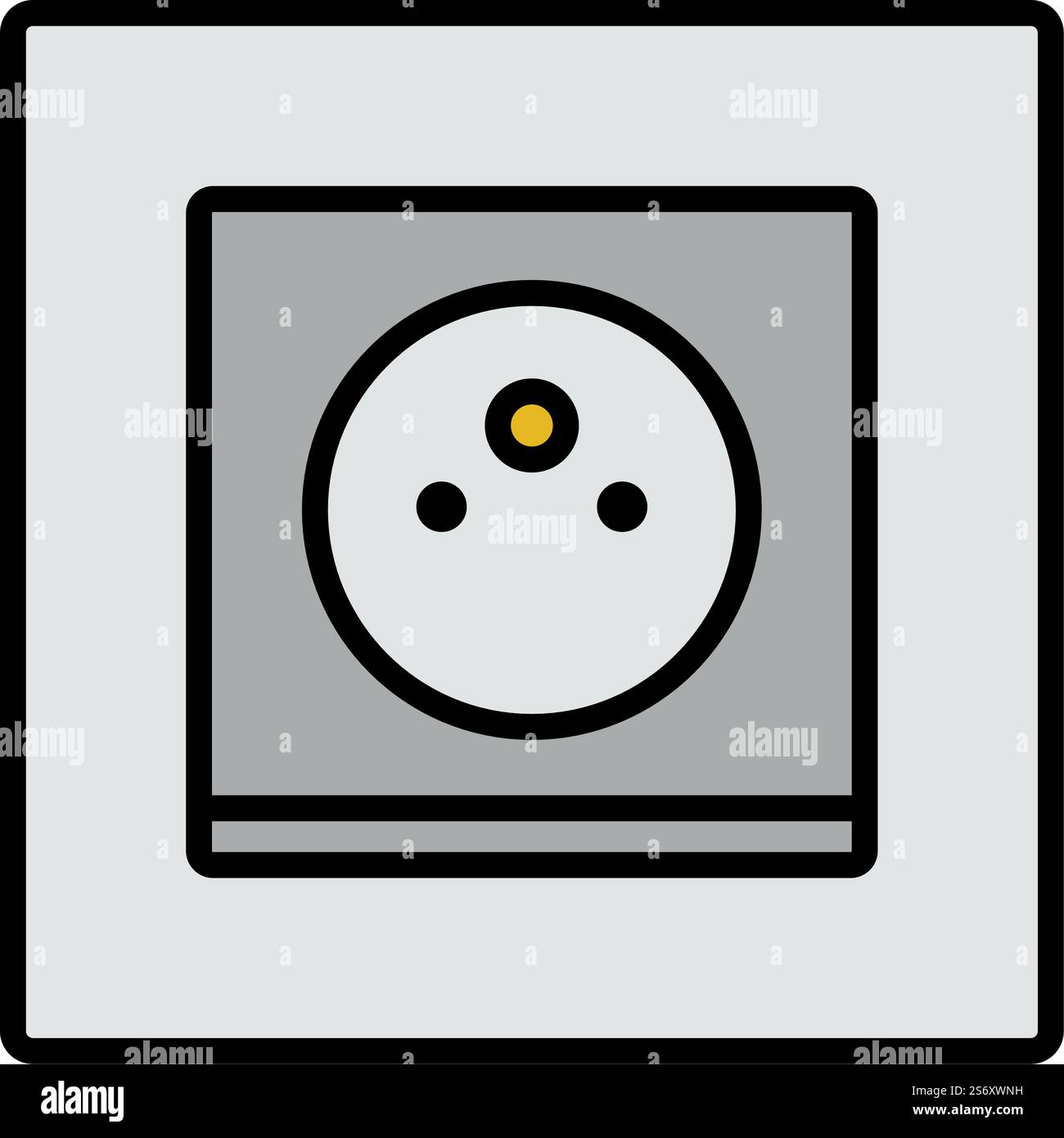 France Electrical Socket Icon. Editable Bold Outline With Color Fill ...
