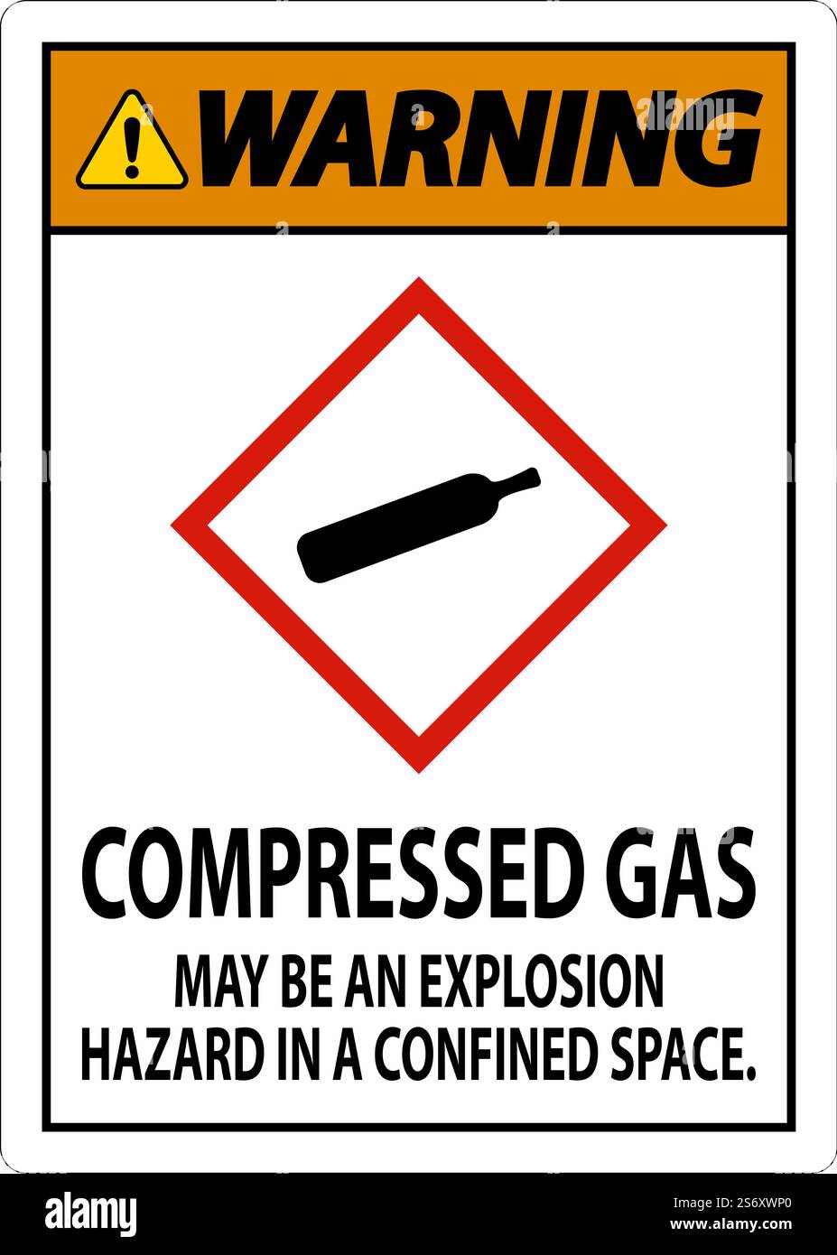 Warning Compressed Gas GHS Sign On White Background Stock Vector Image ...