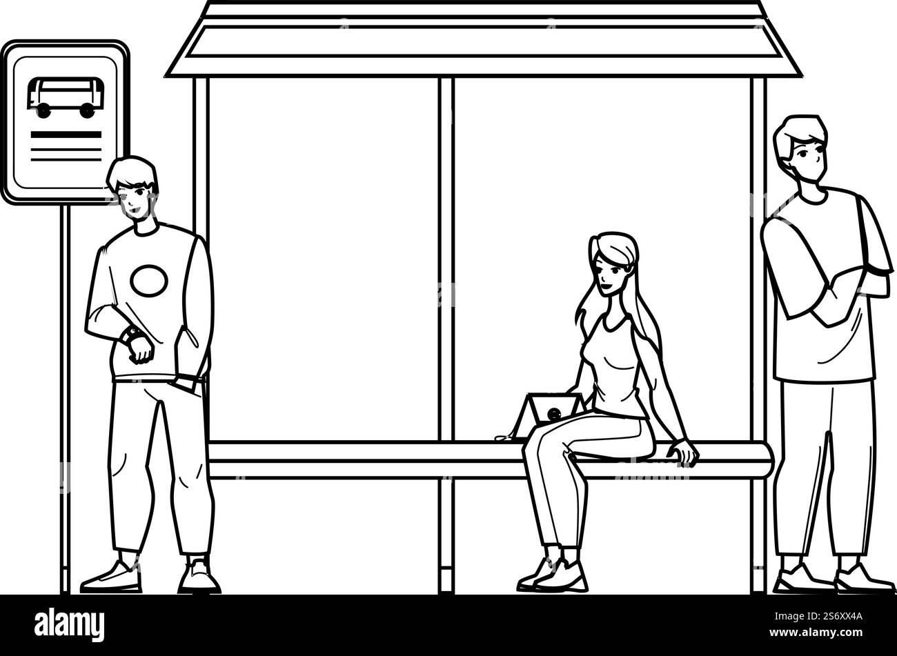 Bus Stop Station Drawing