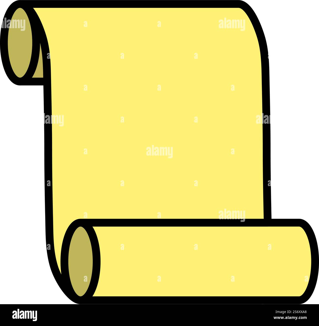 Canvas Scroll Icon. Editable Bold Outline With Color Fill Design ...