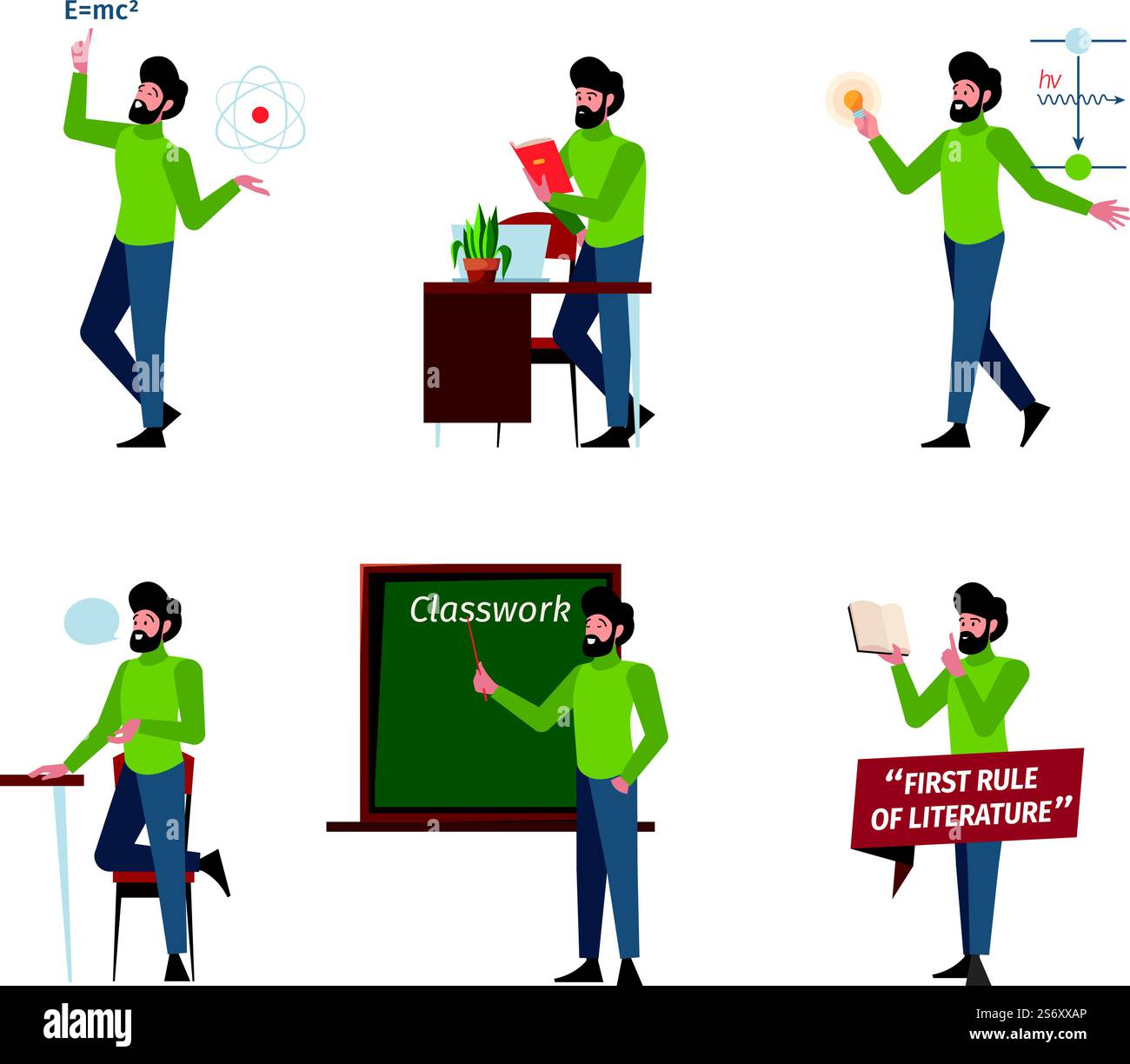 Teacher male. Characters in school or institute study students ...