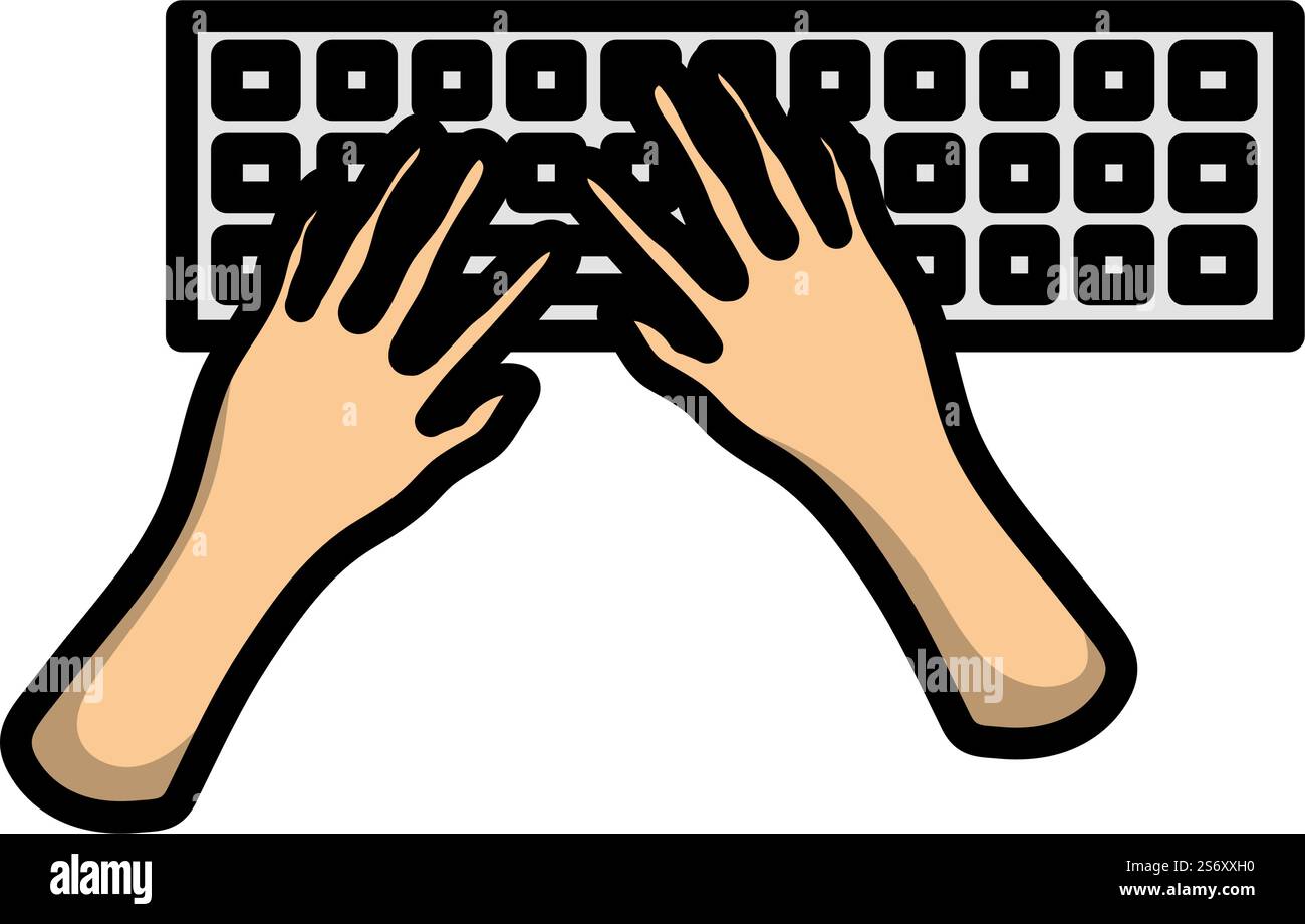 Typing Icon. Editable Bold Outline With Color Fill Design. Vector ...
