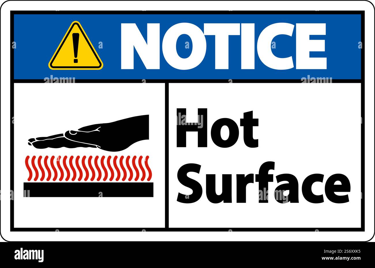 Notice Hot Surface Symbol Sign On White Background Stock Vector Image ...