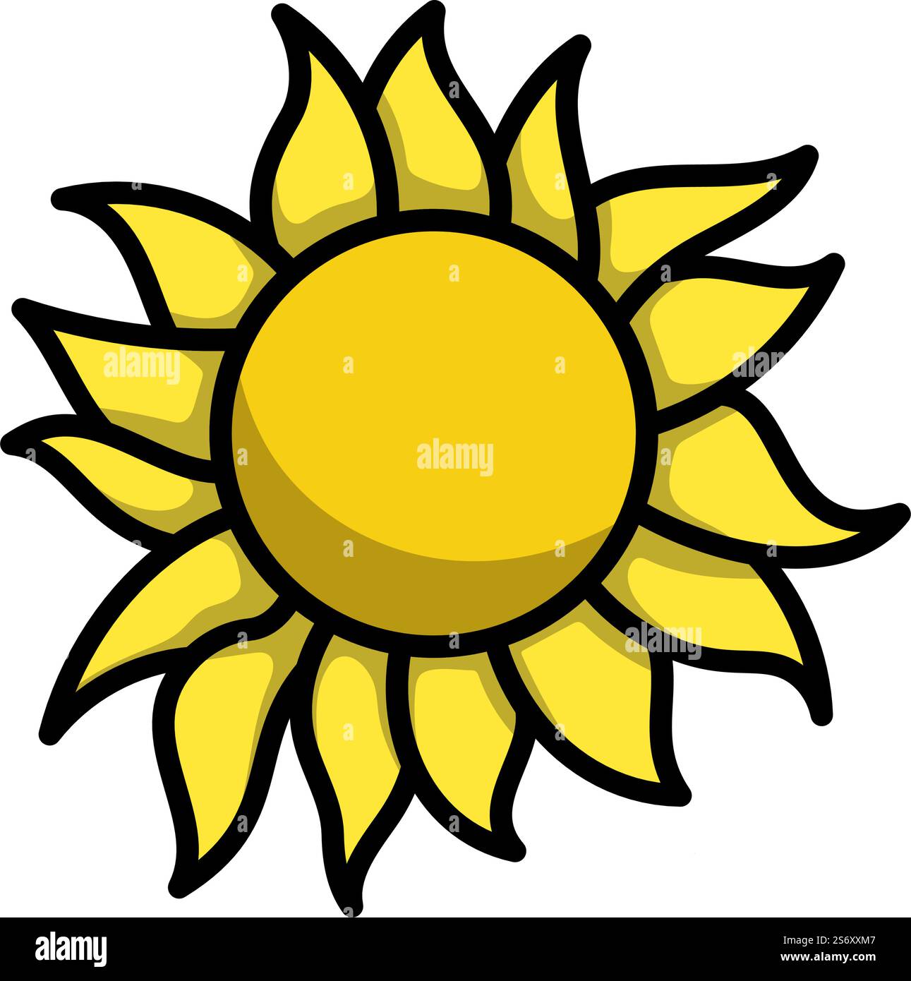 Sun Icon. Editable Bold Outline With Color Fill Design. Vector ...