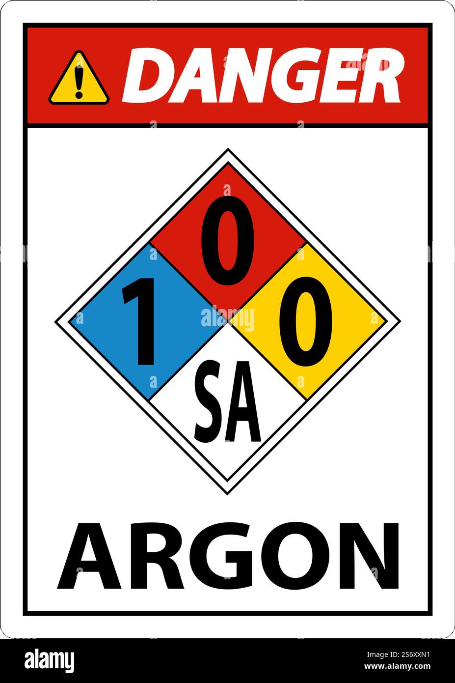 NFPA Danger Argon 1-0-0-SA Sign On White Background Stock Vector Image ...