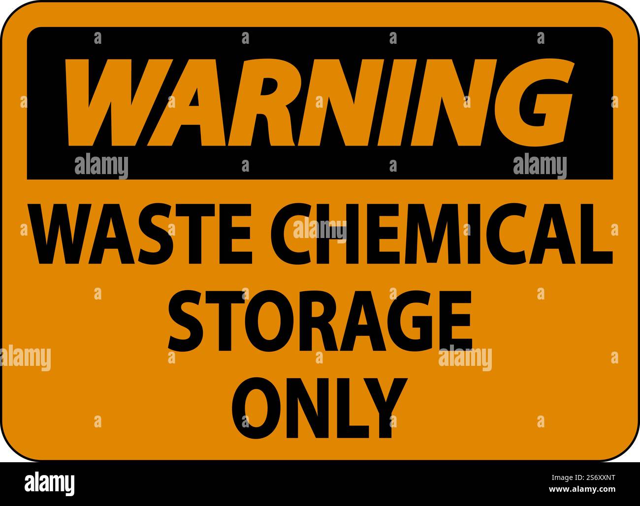 Warning Waste Chemical Storage Only Label Stock Vector Image & Art - Alamy