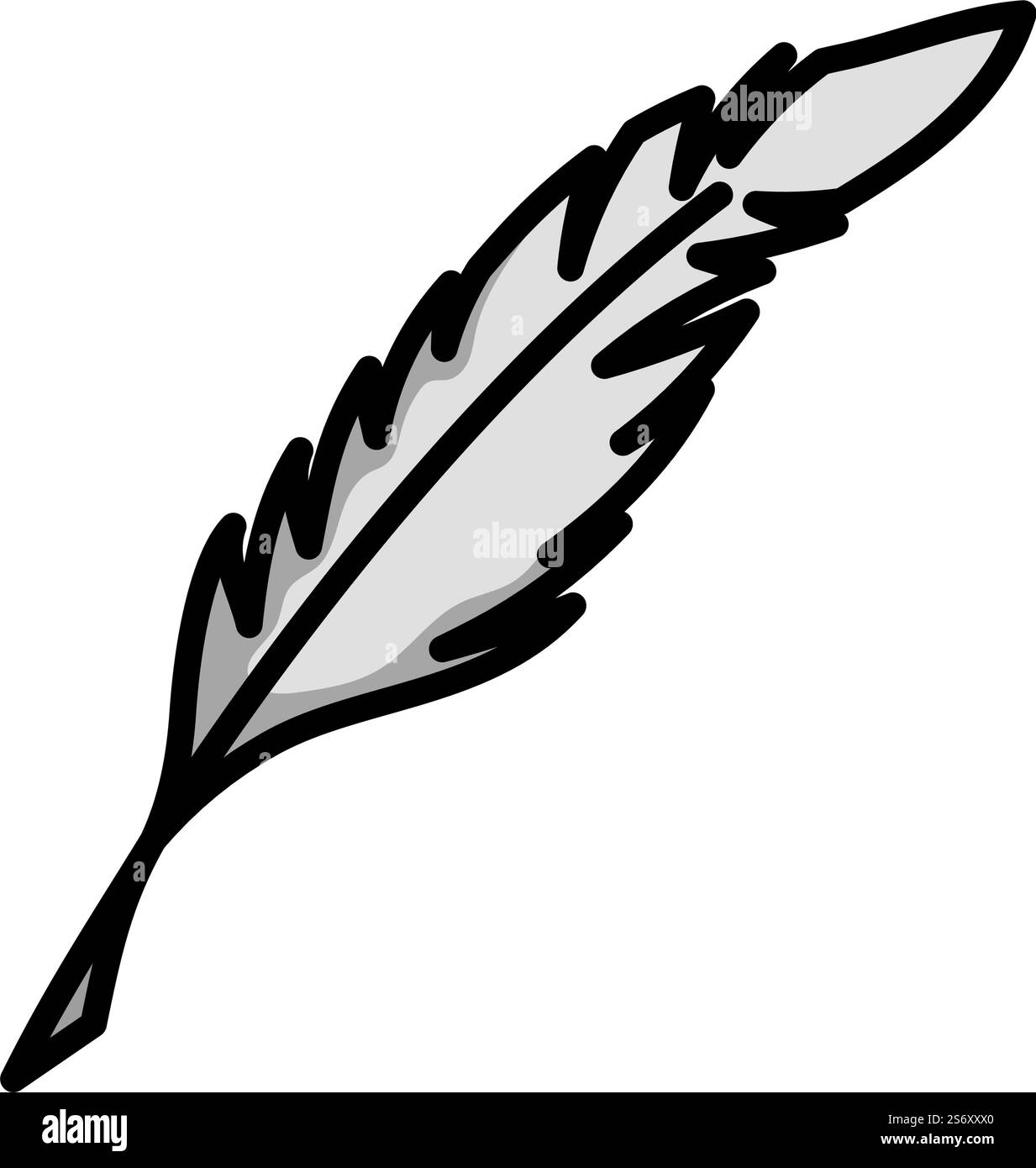 Writing Feather Icon. Editable Bold Outline With Color Fill Design ...