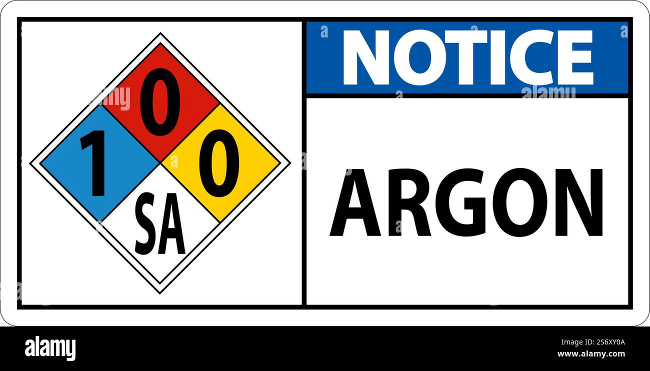 NFPA Notice Argon 1-0-0-SA Sign On White Background Stock Vector Image ...