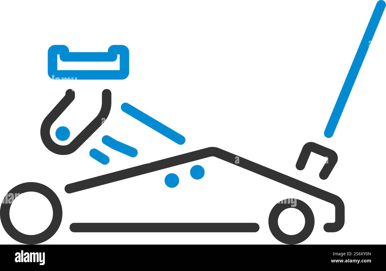 Hydraulic Jack Icon. Editable Bold Outline With Color Fill Design. Vector Illustration Stock ...