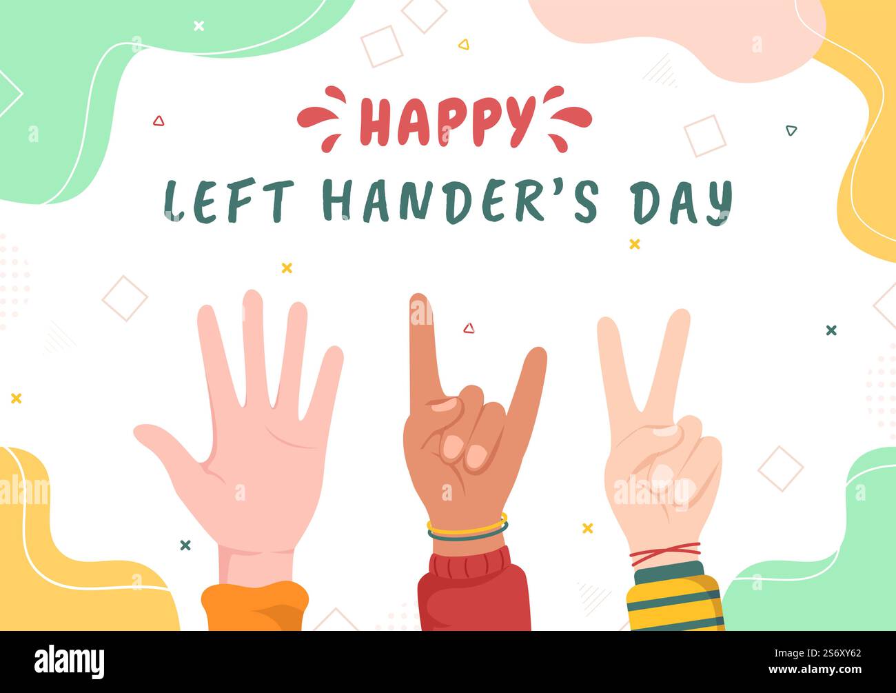 International Left Handers Day Celebration with her Left Hand Raised on ...