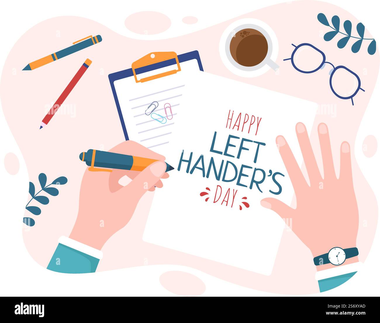 International Left Handers Day Celebration with her Left Hand Raised on ...